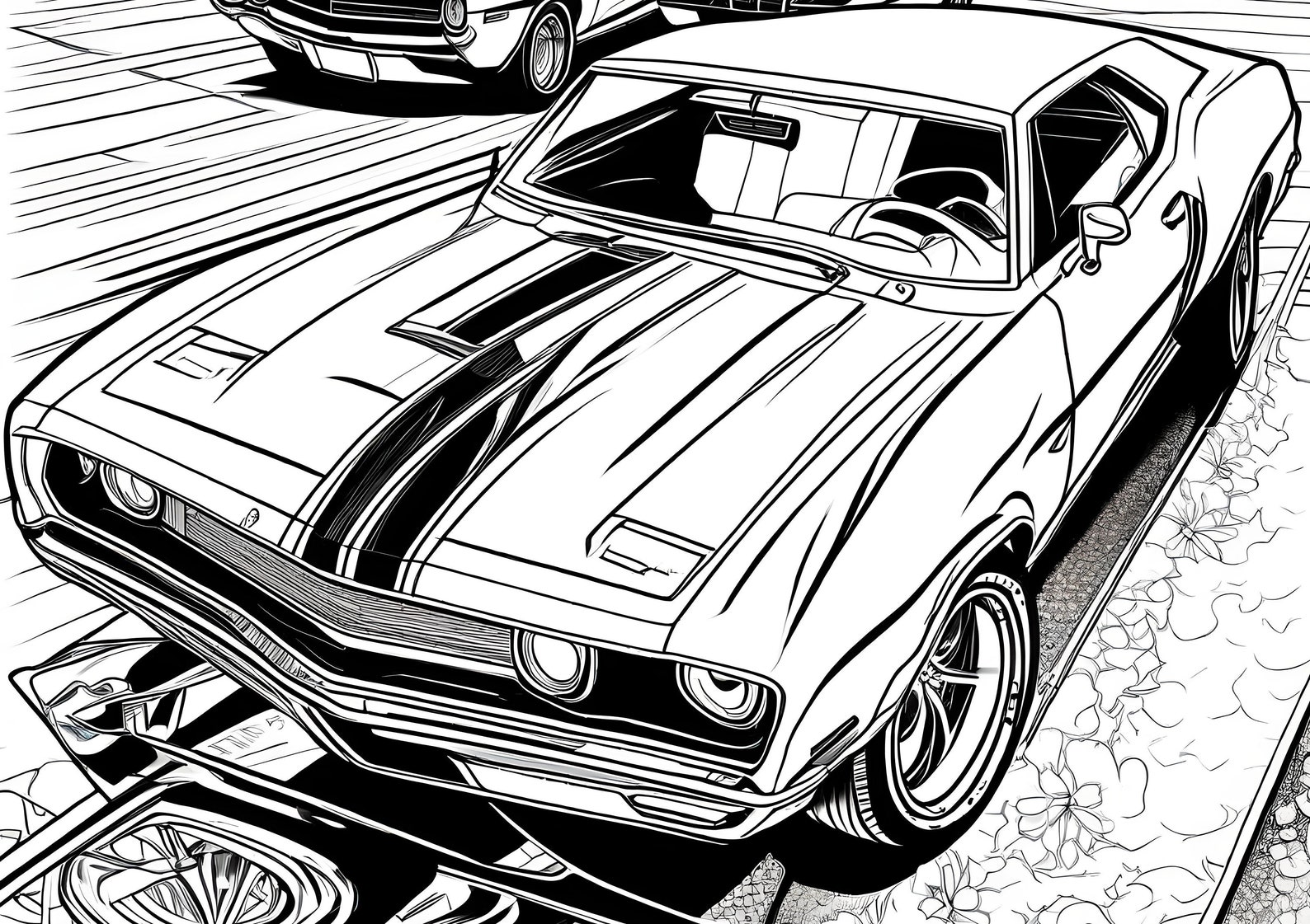 Muscle Cars Coloring Pages BEST 24 Pages Chevrolet Camaro, Ford Mustang ...