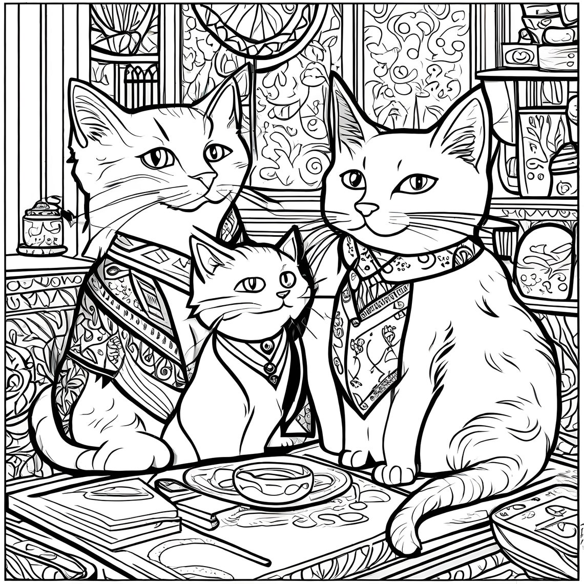 Cat Coloring Page 28 Pages Cats Coloring Pages TOP - Etsy