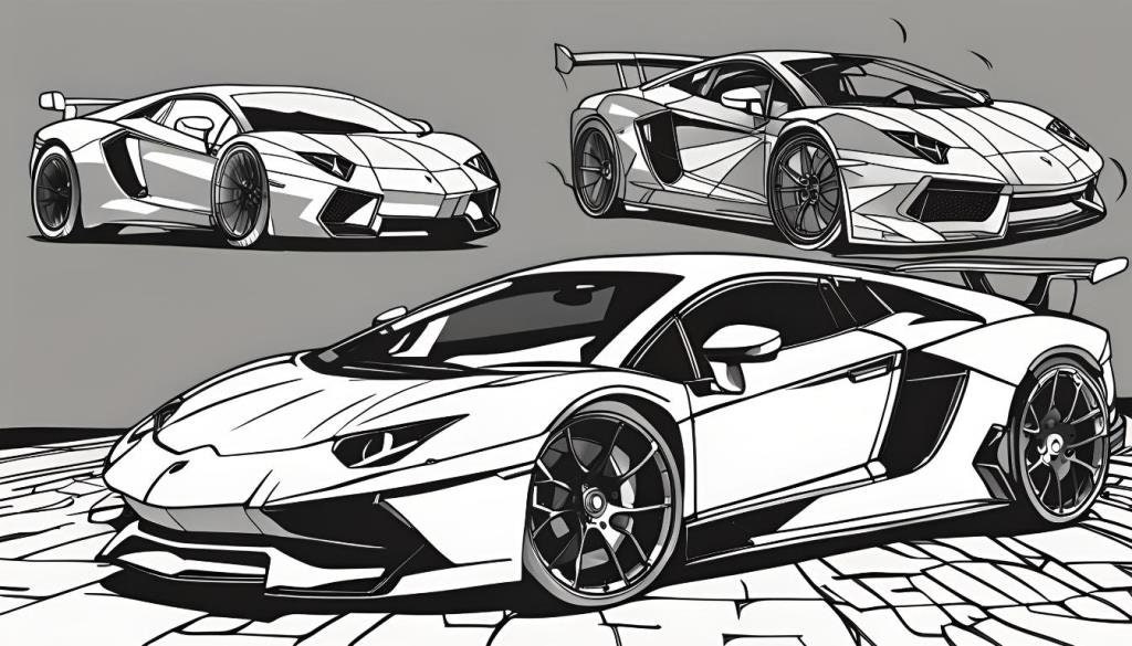 Sport Cars Coloring Lamborghini Ferrari Porsche 40 TOP Pages - Etsy