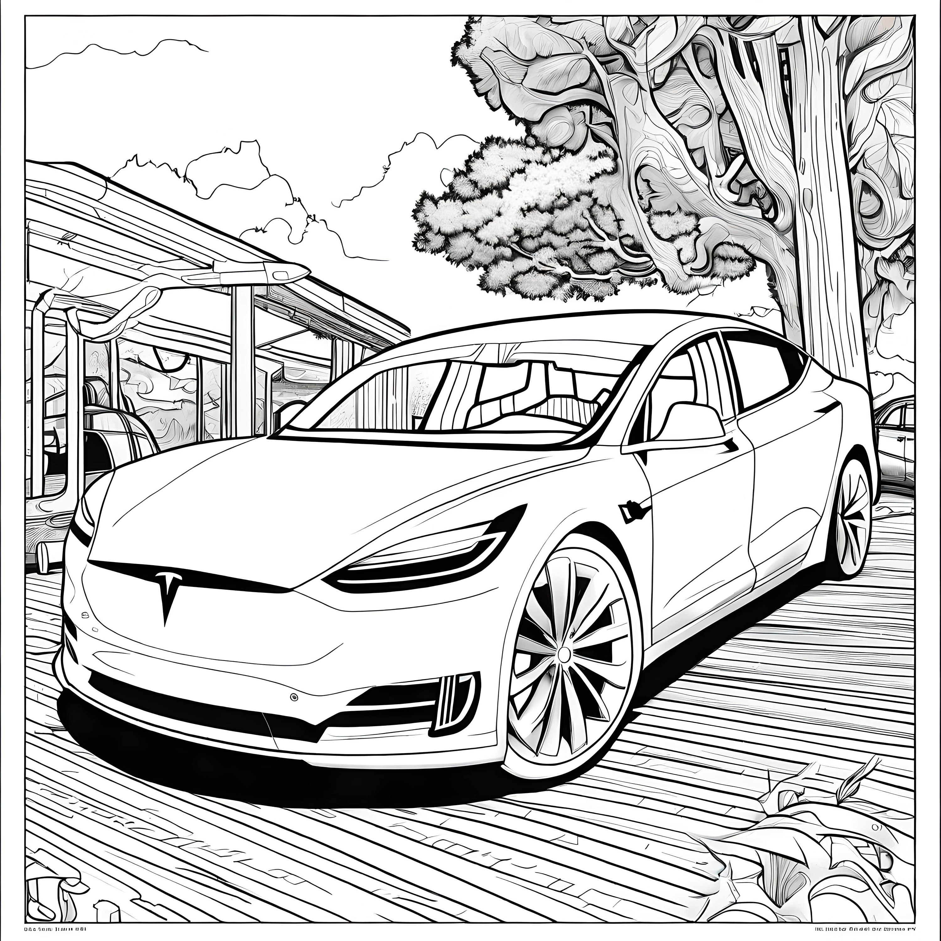 Coloring Pages Electric Car Models 51 Pages - Etsy