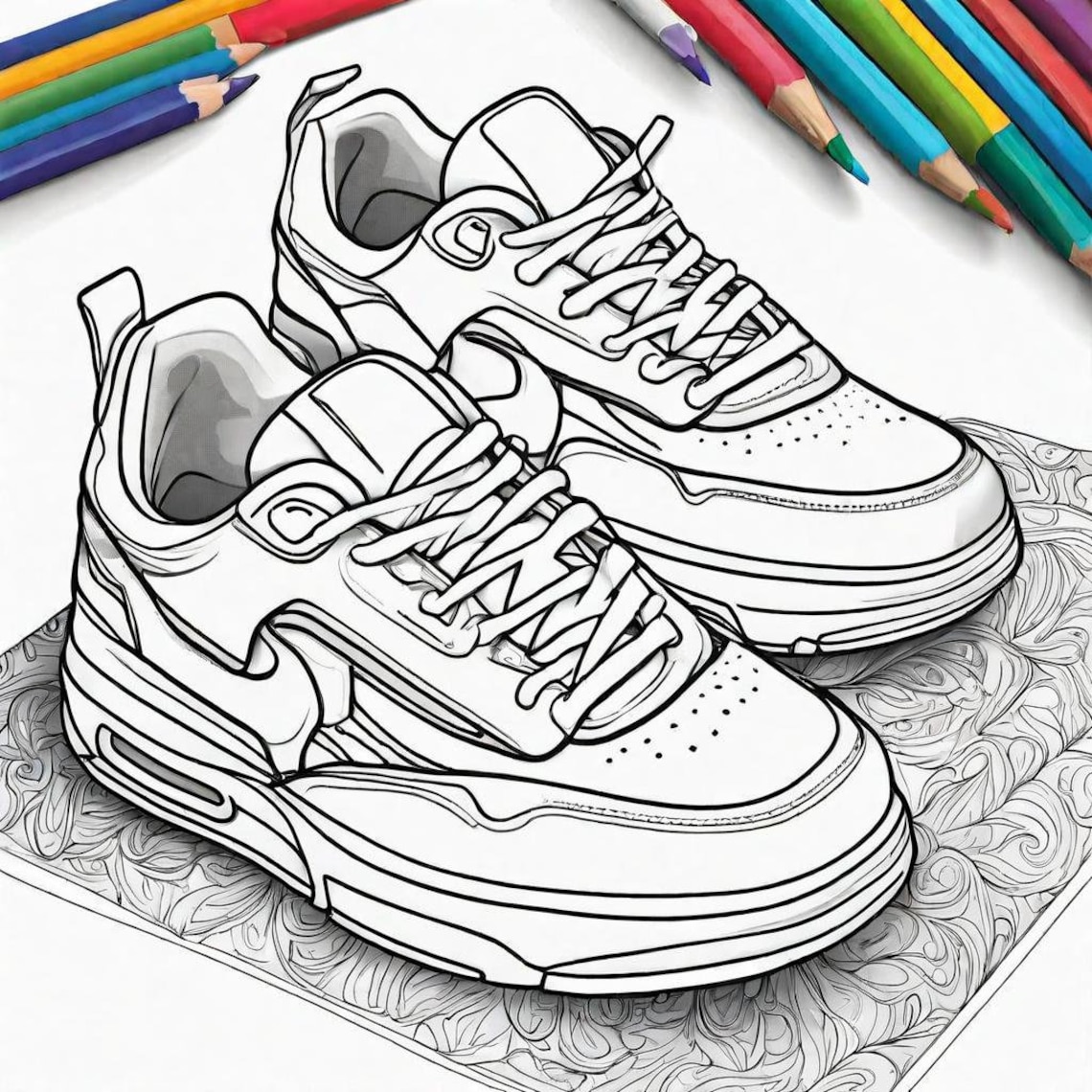 Sneakers Shoes Coloring Pages 21 TOP PAGES Sneaker Coloring Pages - Etsy