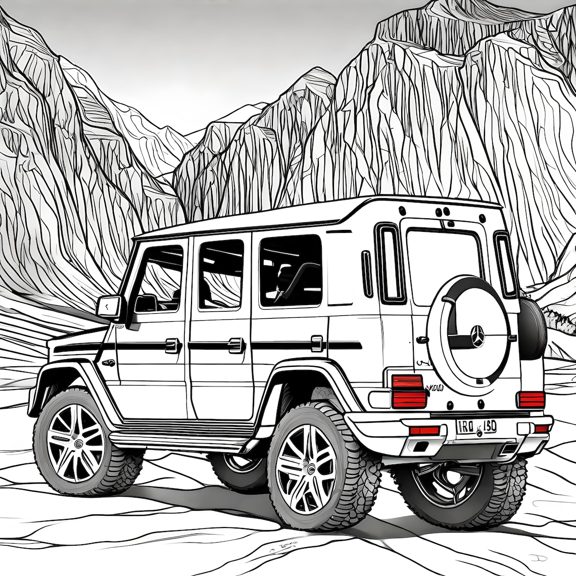 Mercedes G Class 23 Coloring Pages G-class Coloring Page - Etsy