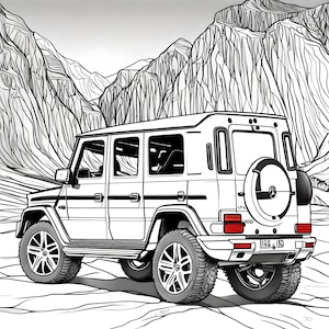Mercedes G Class 23 Coloring Pages G-class Coloring Page - Etsy