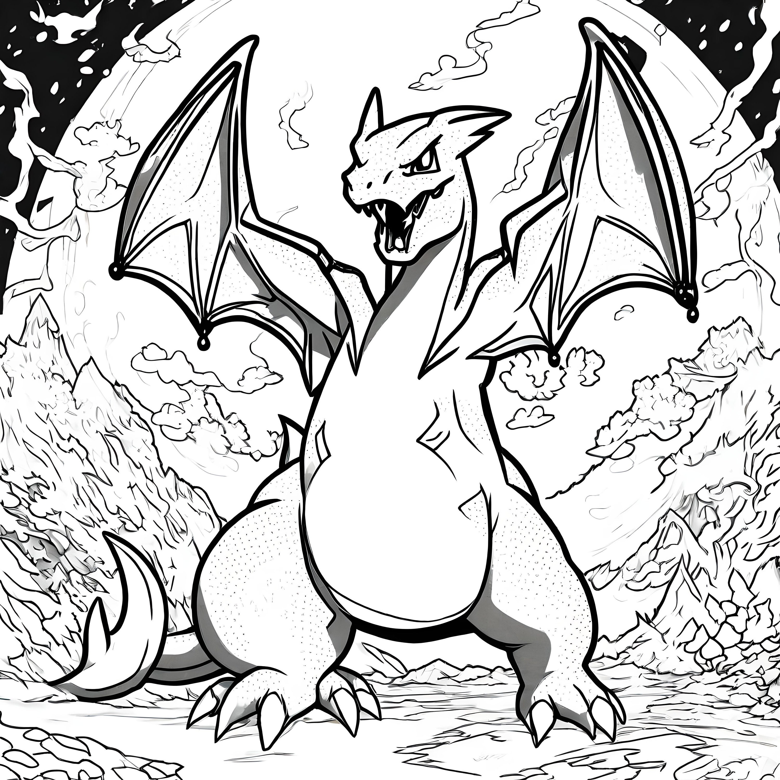 Charizard Coloring Page 20 Pages - Etsy