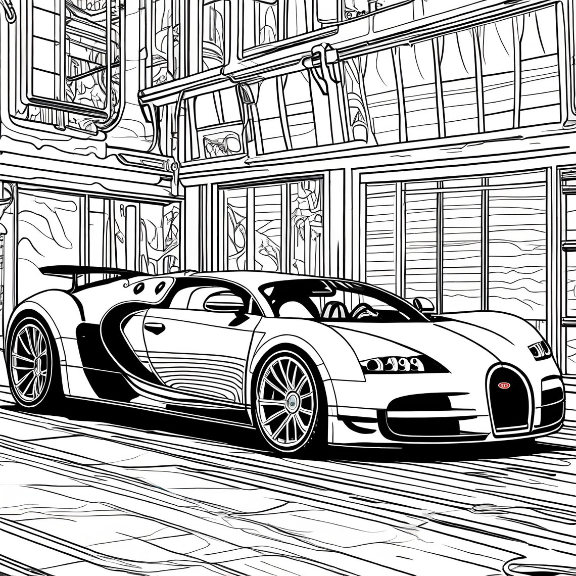 Bugatti Coloring Pages 19 TOP Pages Bugatti Veyron, Bugatti Chiron ...