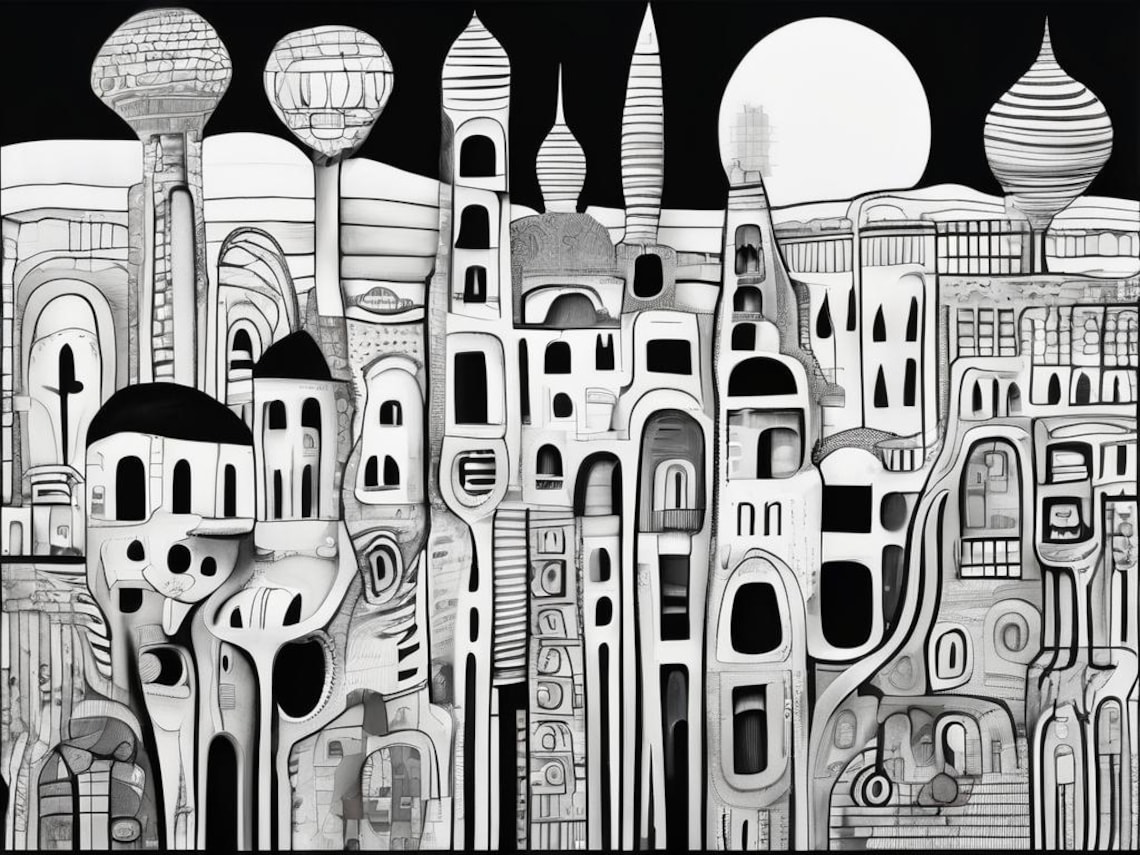 Hundertwasser Coloring Pages 33 TOP Hundertwasser Coloring Book ...