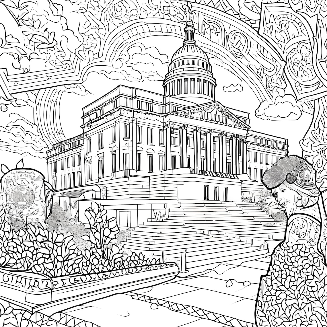 USA Coloring Pages 25 Pages America Coloring Page US Adult Coloring ...