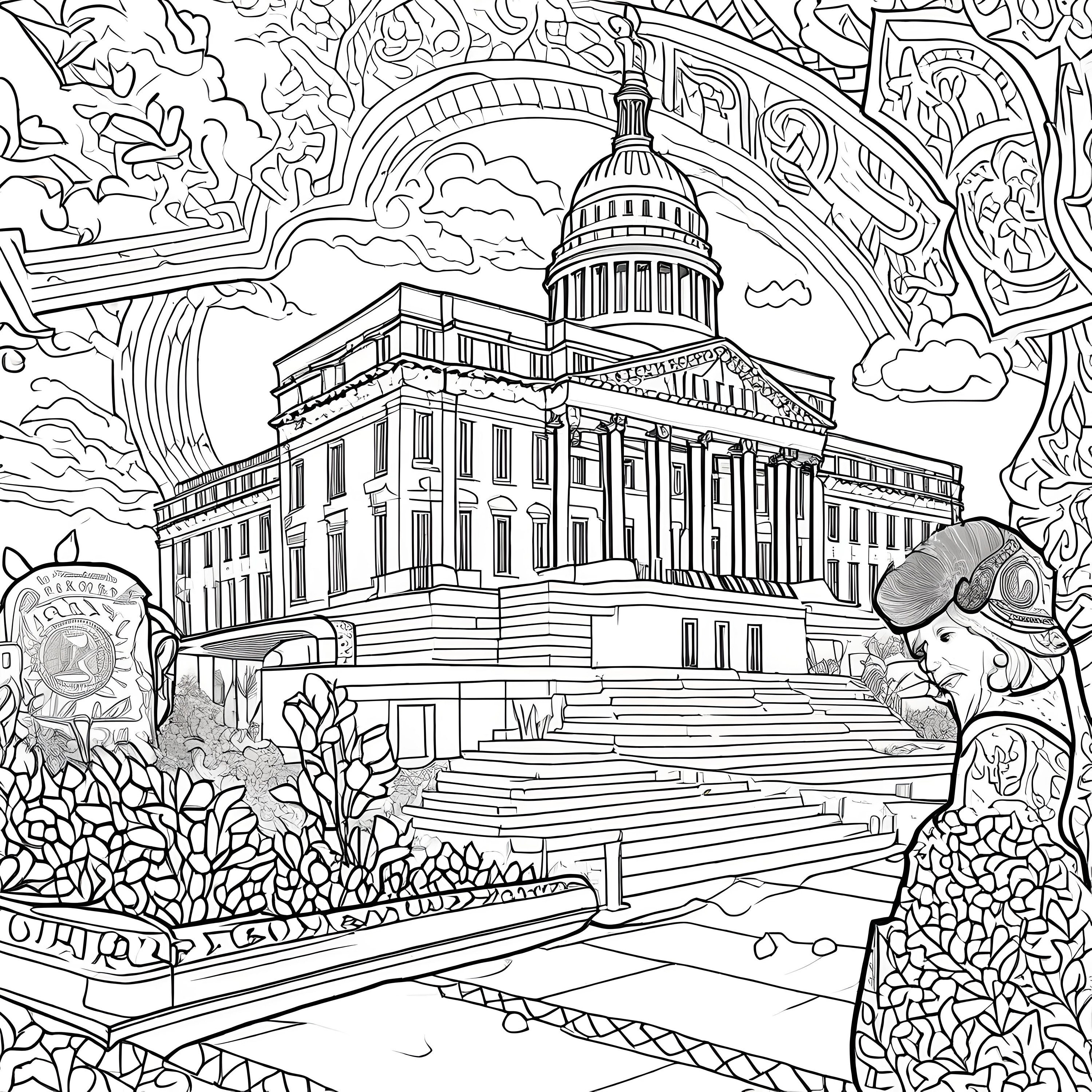 USA Coloring Pages 25 Pages America Coloring Page US Adult Coloring ...