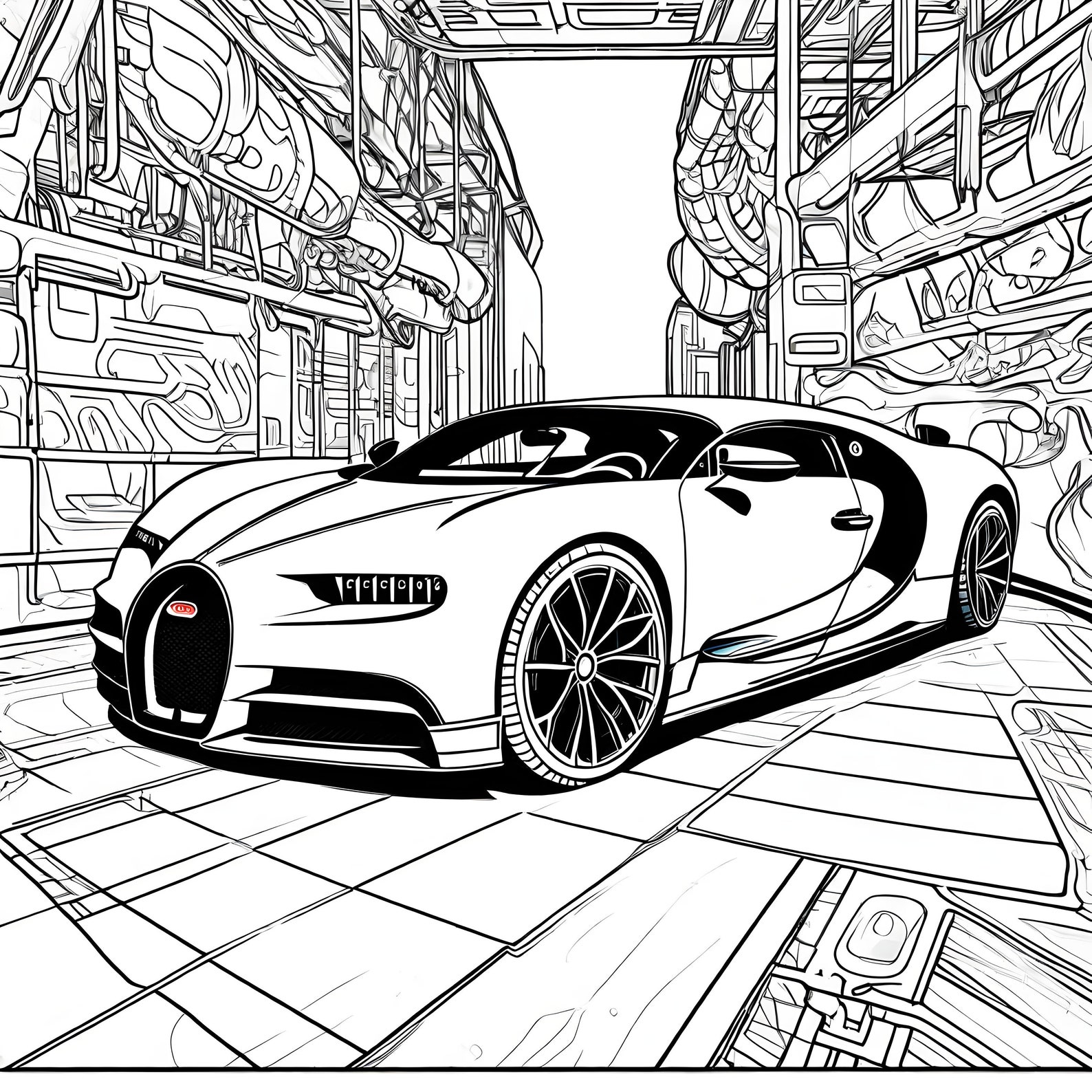 Bugatti Coloring Pages 19 TOP Pages Bugatti Veyron, Bugatti Chiron ...