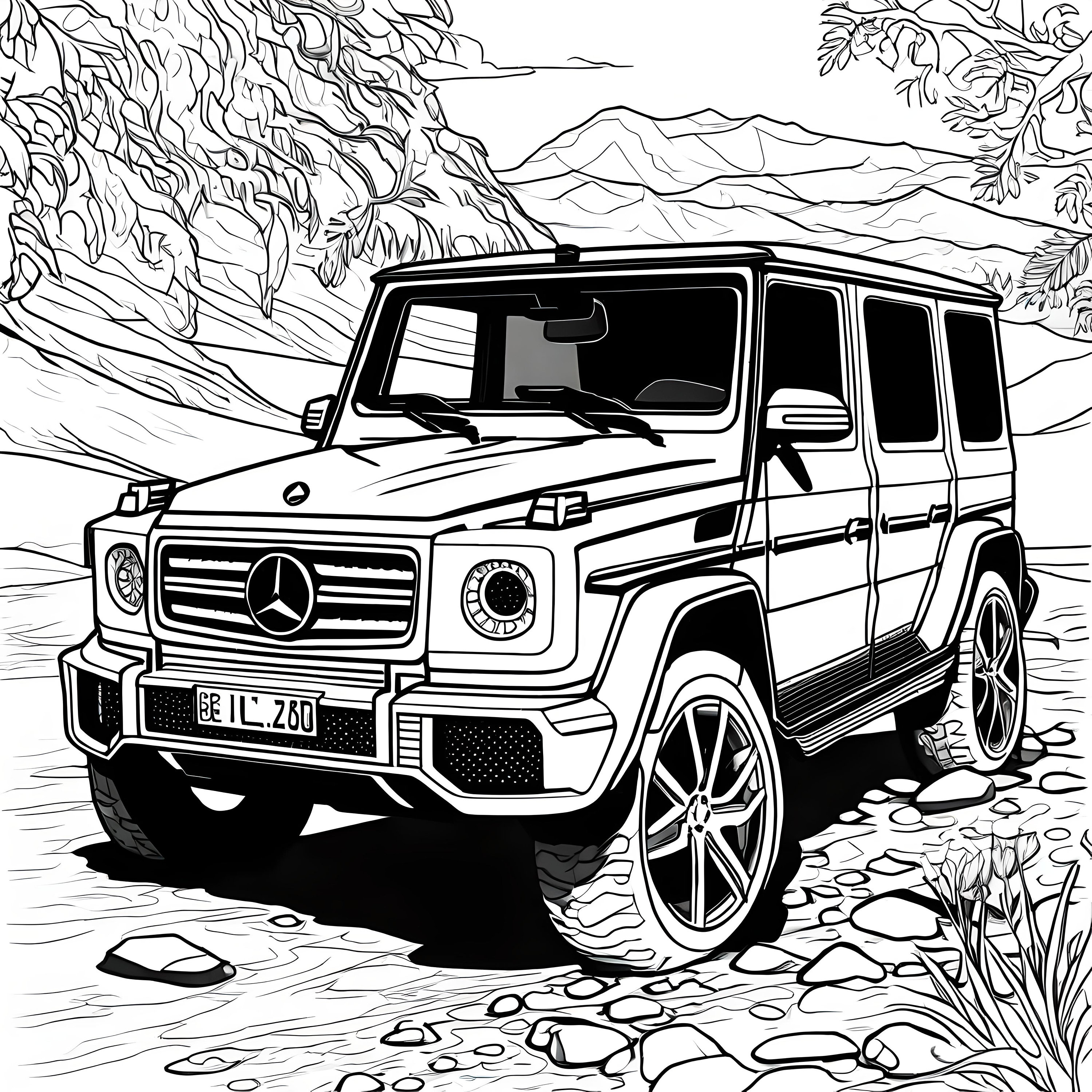 Mercedes G Class 23 Coloring Pages G-class Coloring Page - Etsy