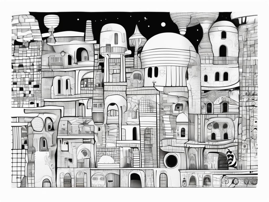 Hundertwasser Coloring Pages 33 TOP Hundertwasser Coloring Book ...