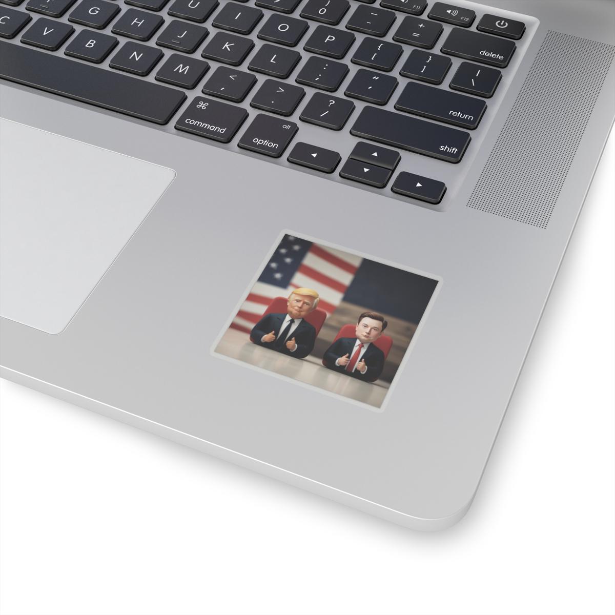 Donald Trump and Elon Musk Funny Political Kiss-cut Stickers, Gift for ...