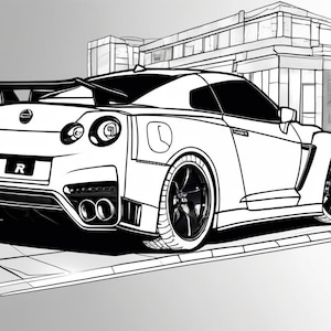 Nissan Coloring Pages 27 TOP Pages Nissan GT-R Coloring 370Z Coloring ...