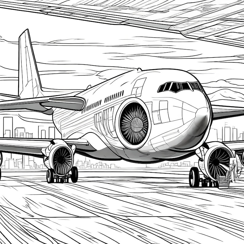 Plane Coloring Page 20 Pages Airplane Coloring Page - Etsy