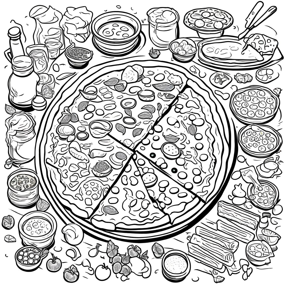 Italian Food Coloring Pages HOT 25 Pages Spaghetti Coloring Page Pizza ...