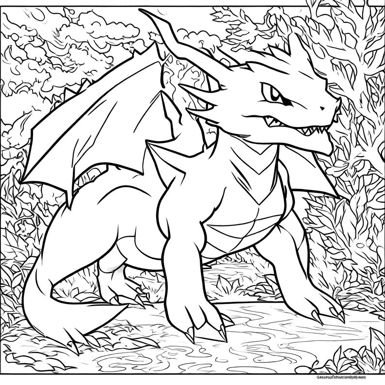 Charizard Coloring Page 20 Pages - Etsy Australia