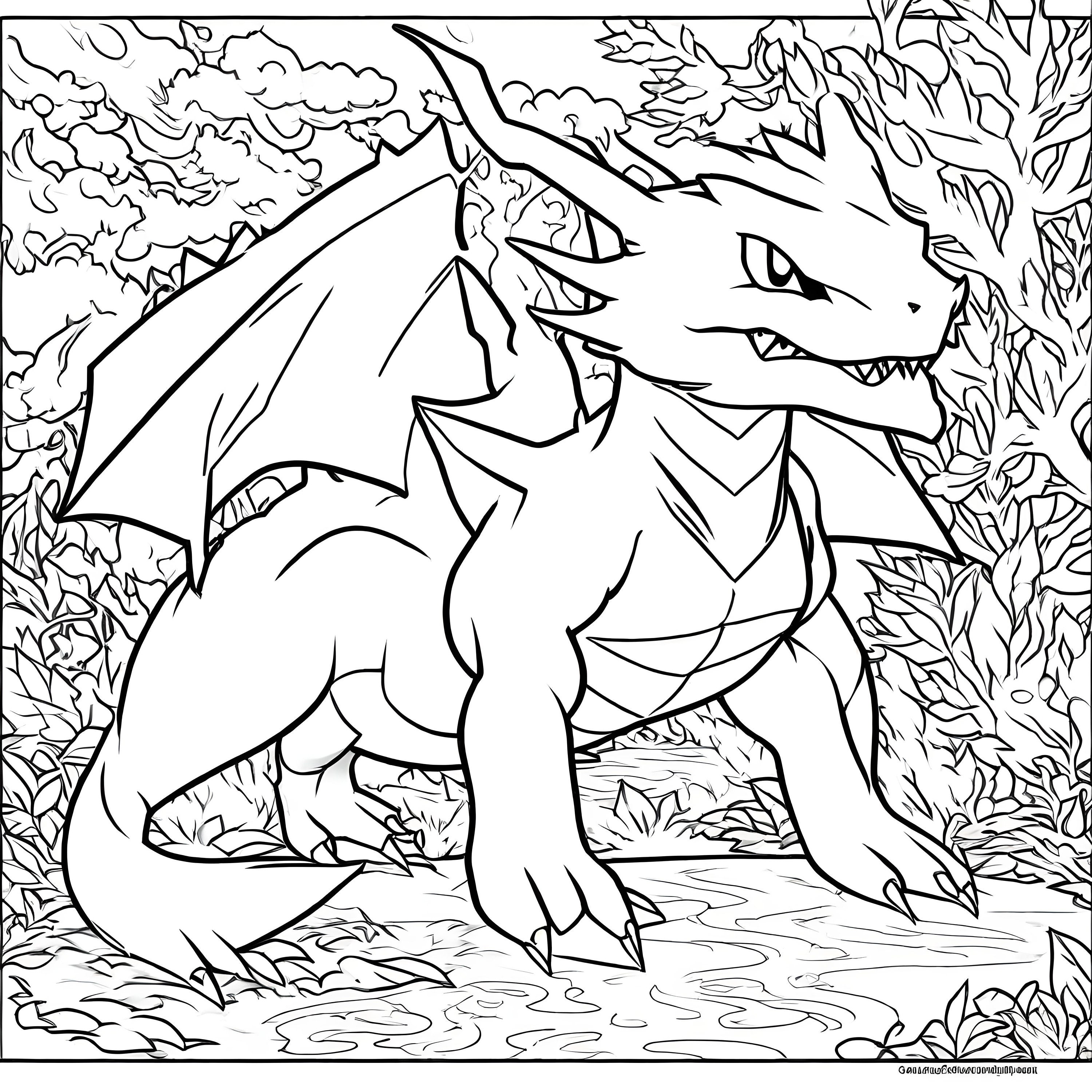 Charizard Coloring Page 20 Pages - Etsy