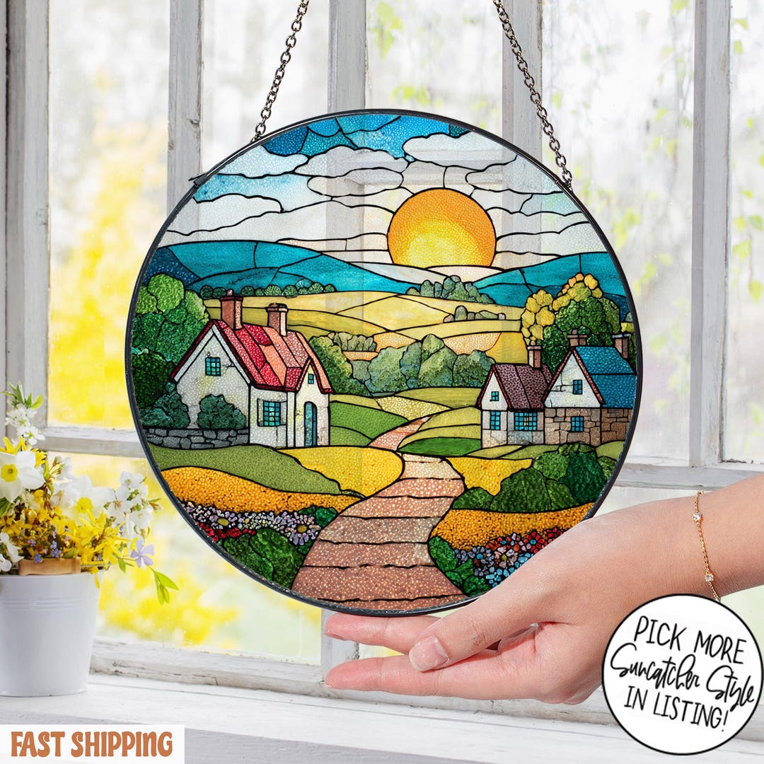 Handmade Shire Stained Glass Suncatcher, Fantasy Home Decor, Birthday ...