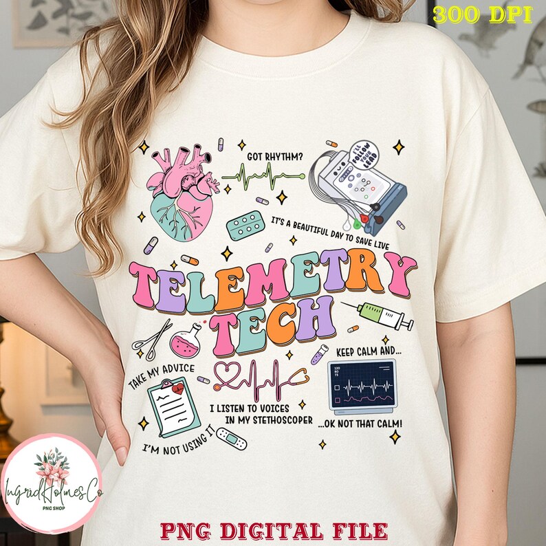 Telemetry Tech Nurse PNG, Telemetry Nurse Png, Telemetry Crew PNG, Vintage Nurse PNG, Occupation ...