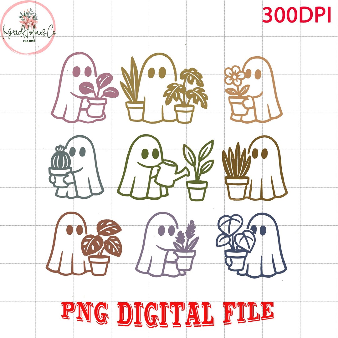 Ghost Plant PNG, Ghost Floral Png, Ghost Plant Lady Png, Retro Floral ...