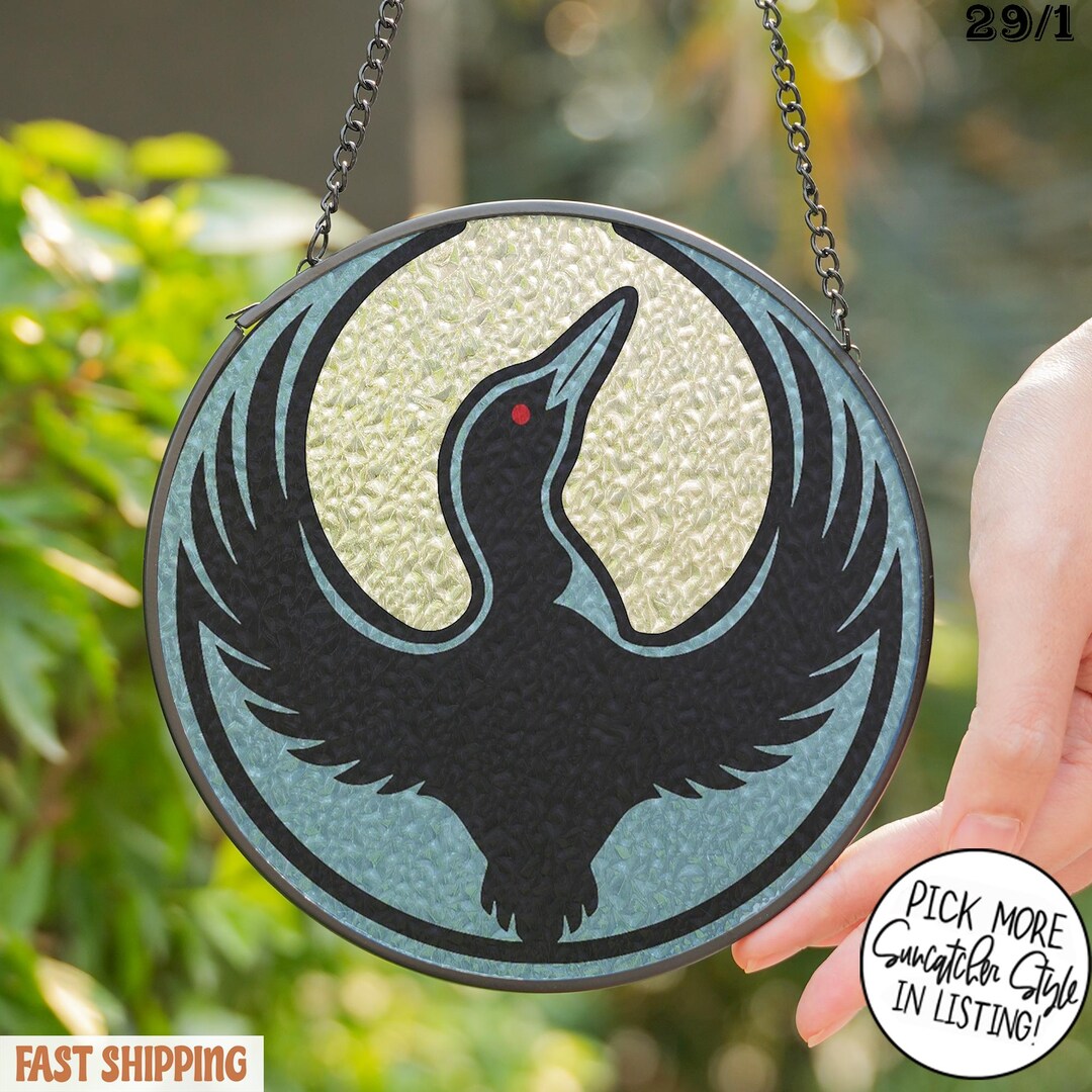 Minnesota Loon Stain Glass Suncatcher, Rebel Alliance Bird Glass Art ...