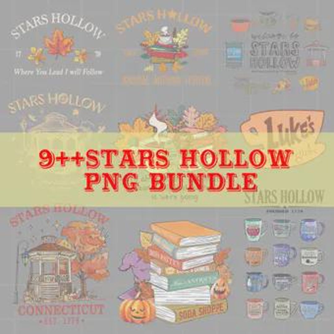 9++stars Hollow PNG Bundle, Fall Book Stack PNG, Gilmore Girls Shirt ...