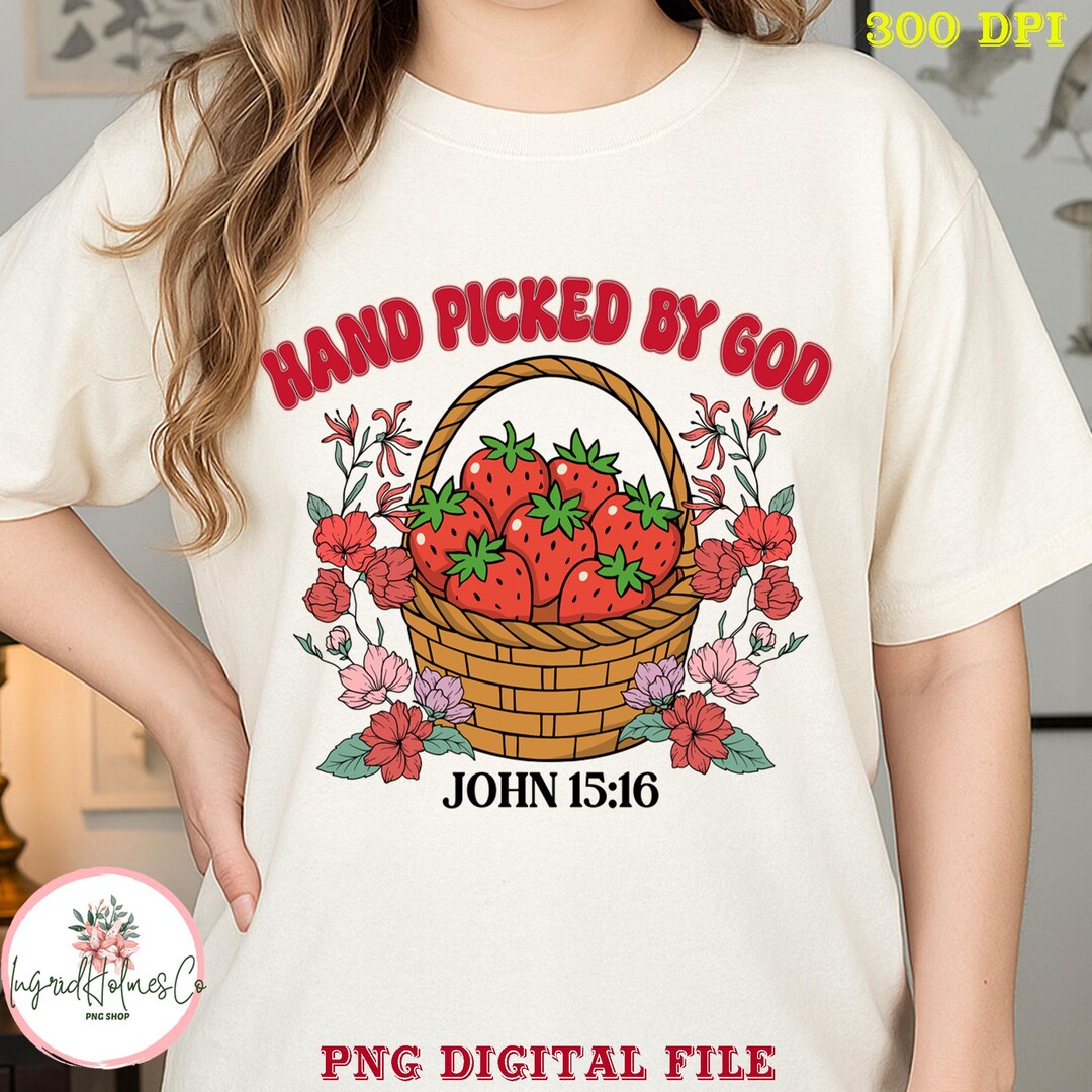Summer Strawberry Hand Picked by God Png, Summer Kids Sublimation ...