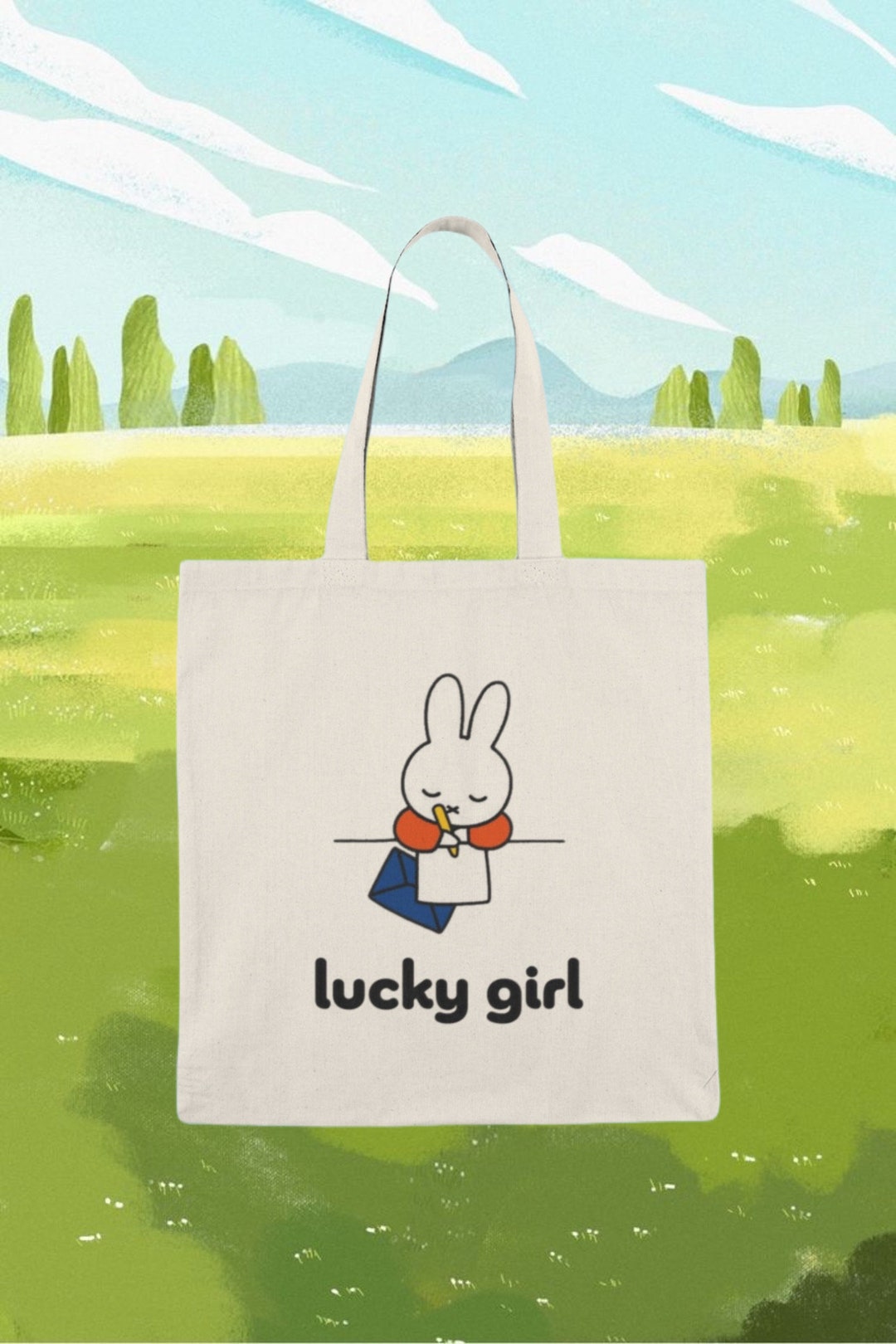 Miffy lucky Girl Manifest Tote 100% Natural Cotton Canvas Miffy Tote ...
