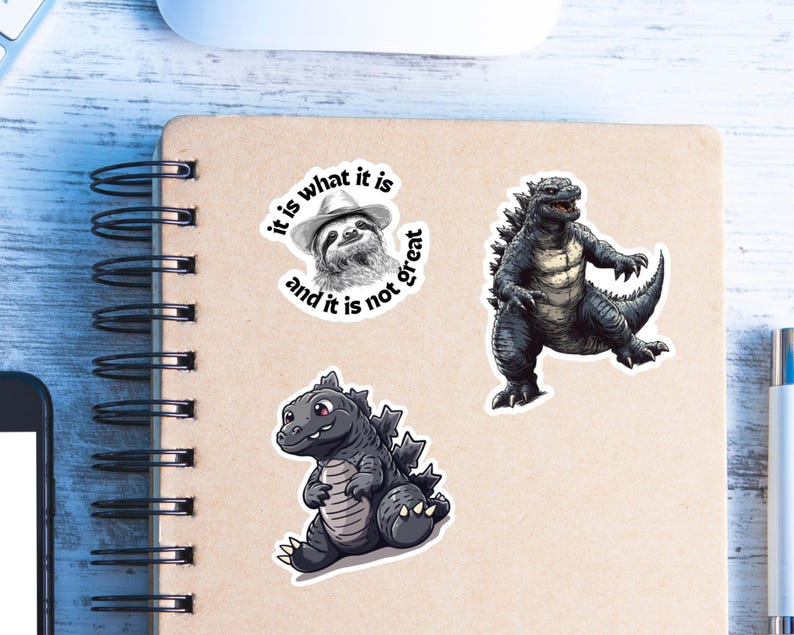 Godzilla Sticker, Tumbler Sticker, Water Bottle Sticker, Vinyl Sticker ...