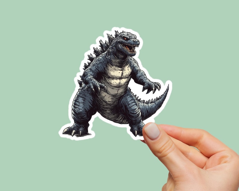 Godzilla Sticker, Tumbler Sticker, Water Bottle Sticker, Vinyl Sticker ...