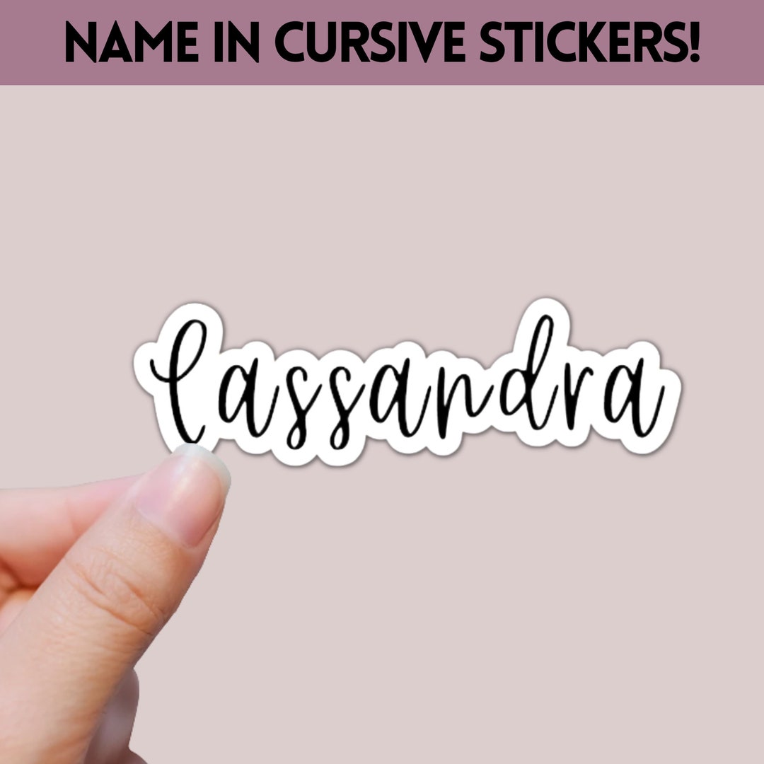Personalized Cursive Name Sticker Cursive Name Sticker - Etsy