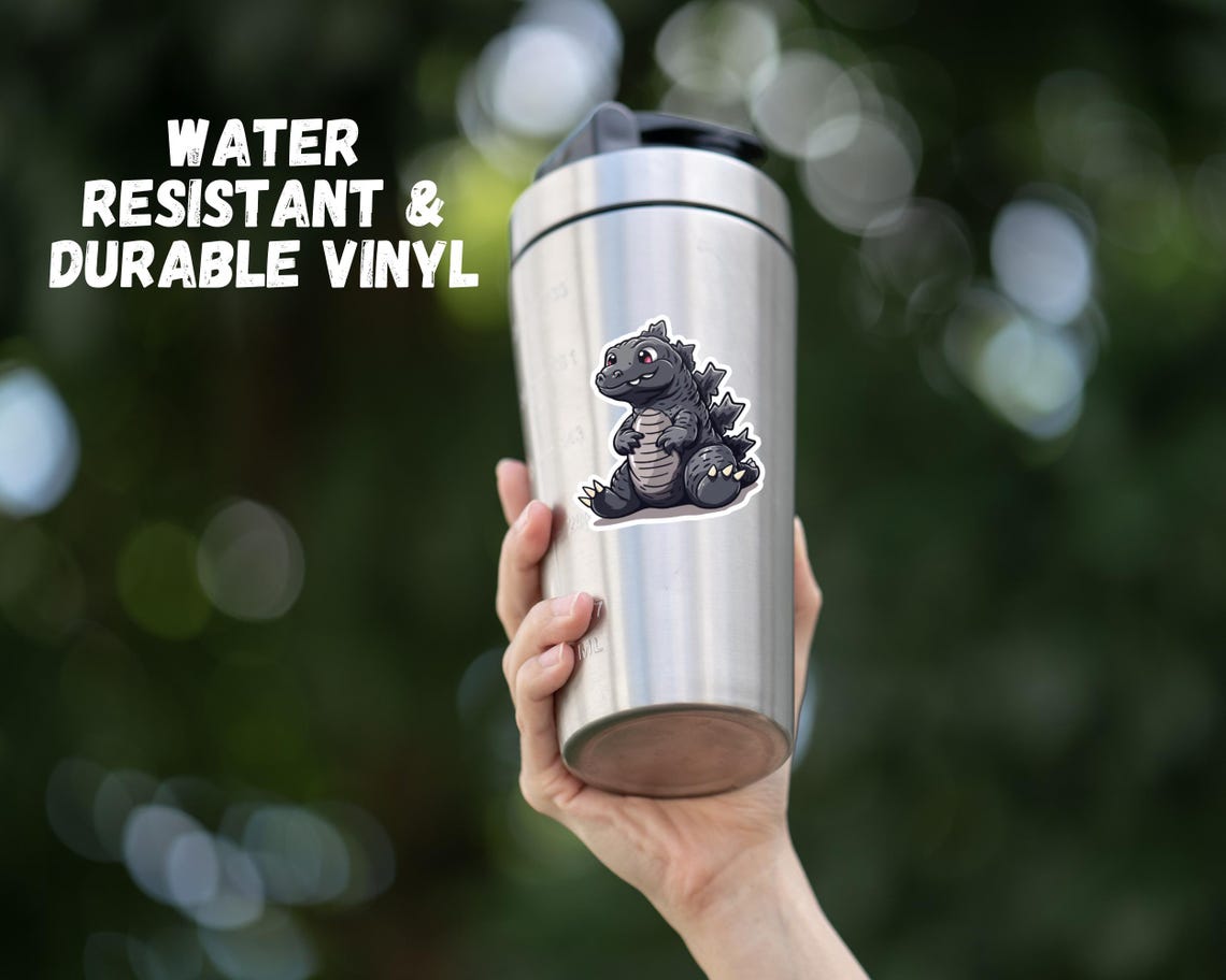 Godzilla Sticker, Tumbler Sticker, Water Bottle Sticker, Vinyl Sticker ...