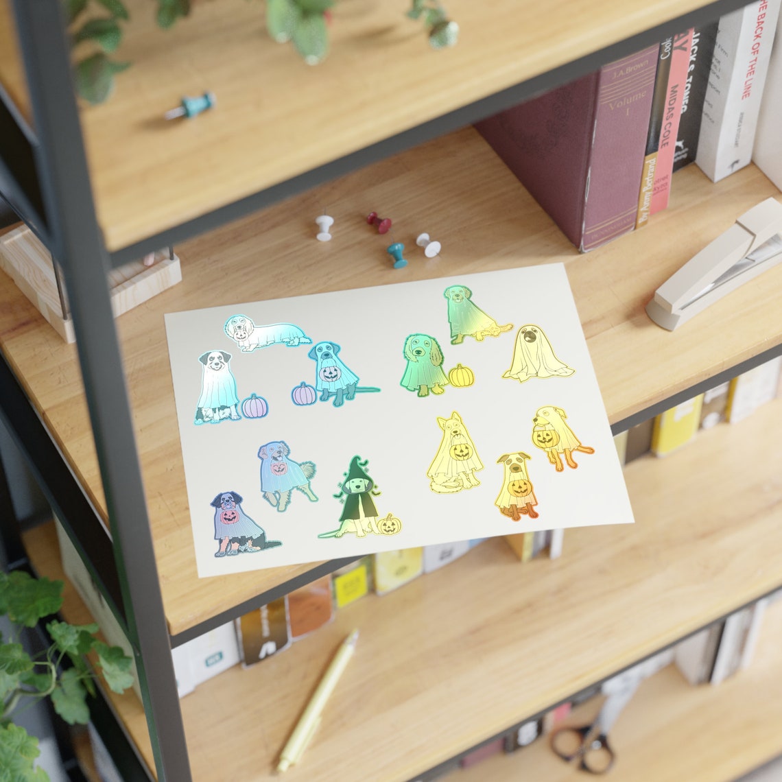 Adorable Halloween Ghost Dog Vinyl Sticker Sheet 12 Stickers ...