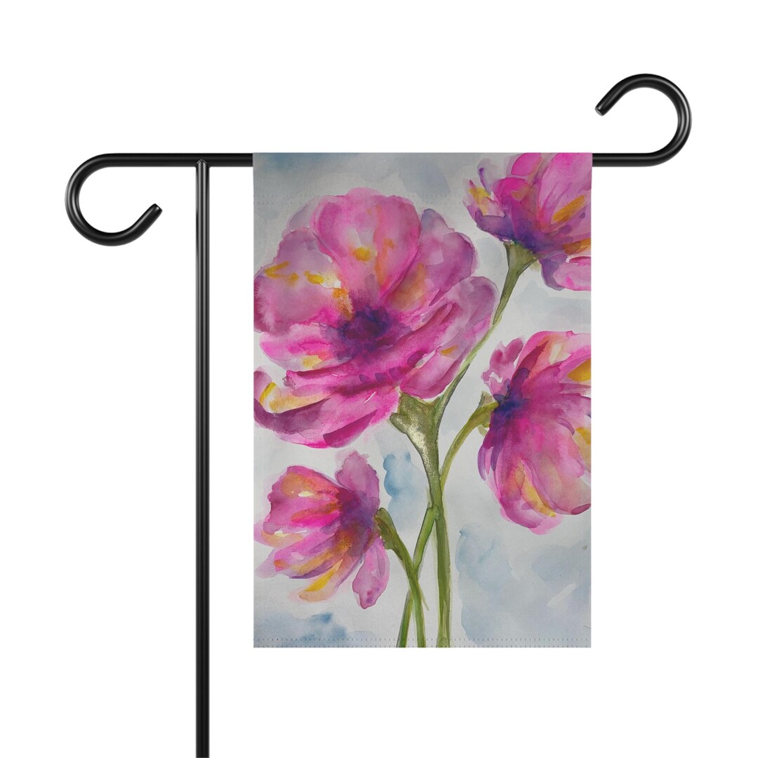 Garden Flag, Pink Peony Yard Banner, Floral House Decoration ...
