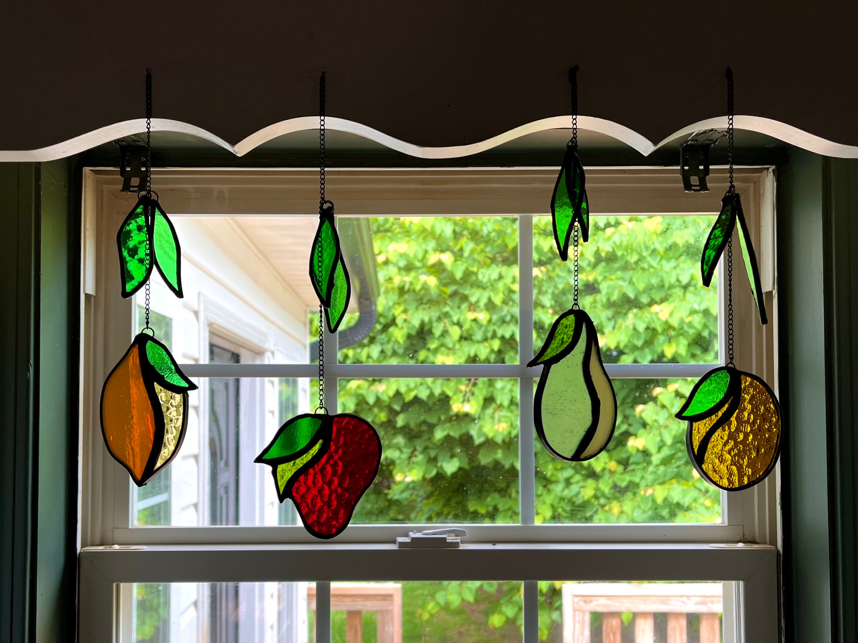 Lemon Stained Glass Suncatcher, Kitchen Decor, Fruit Ornament - Etsy
