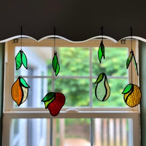 Lemon Stained Glass Suncatcher, Kitchen Decor, Fruit Ornament - Etsy