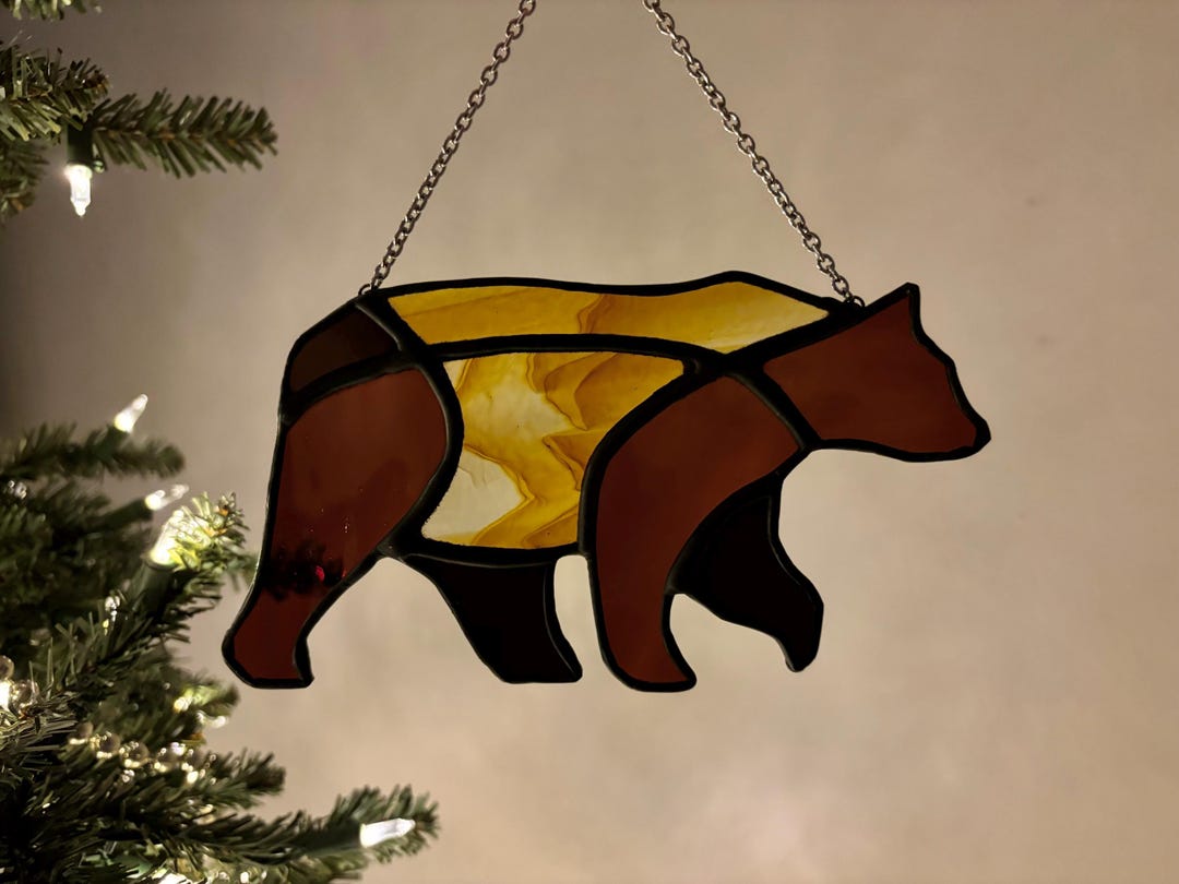 Stained Glass Bear Suncatcher - Etsy