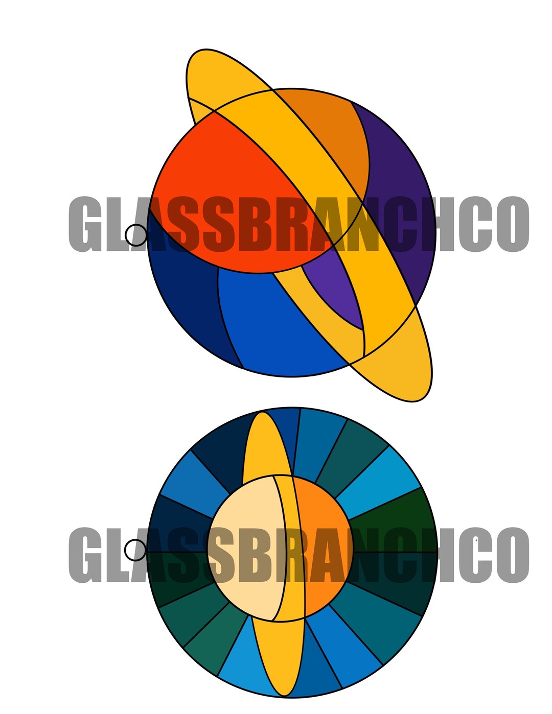 Beginner Stained Glass Planet Solar System Pattern PDF Suncatcher Panel ...
