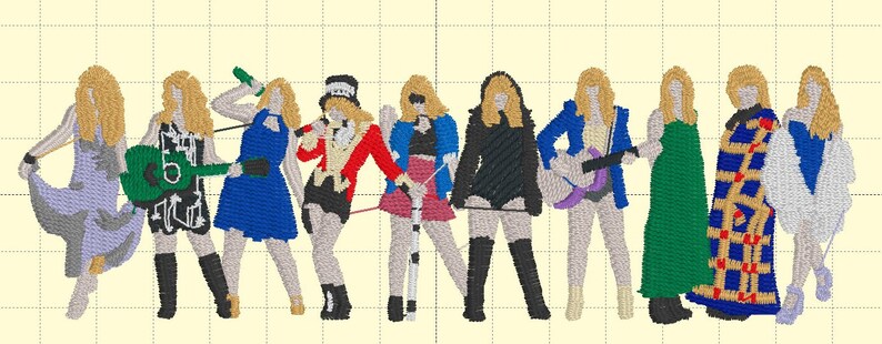 Taylor Swift Eras Tour Embroidery File Pattern Design PES - Etsy