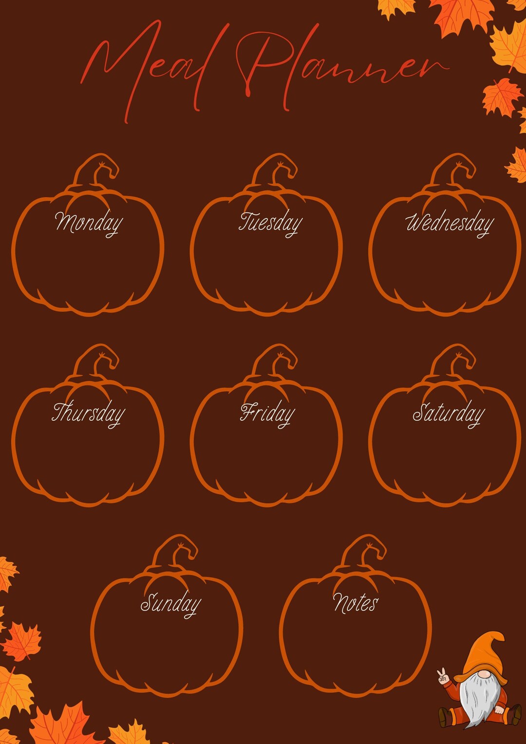 Cute Printable Family Halloween Themed Meal Planner Fall - Etsy