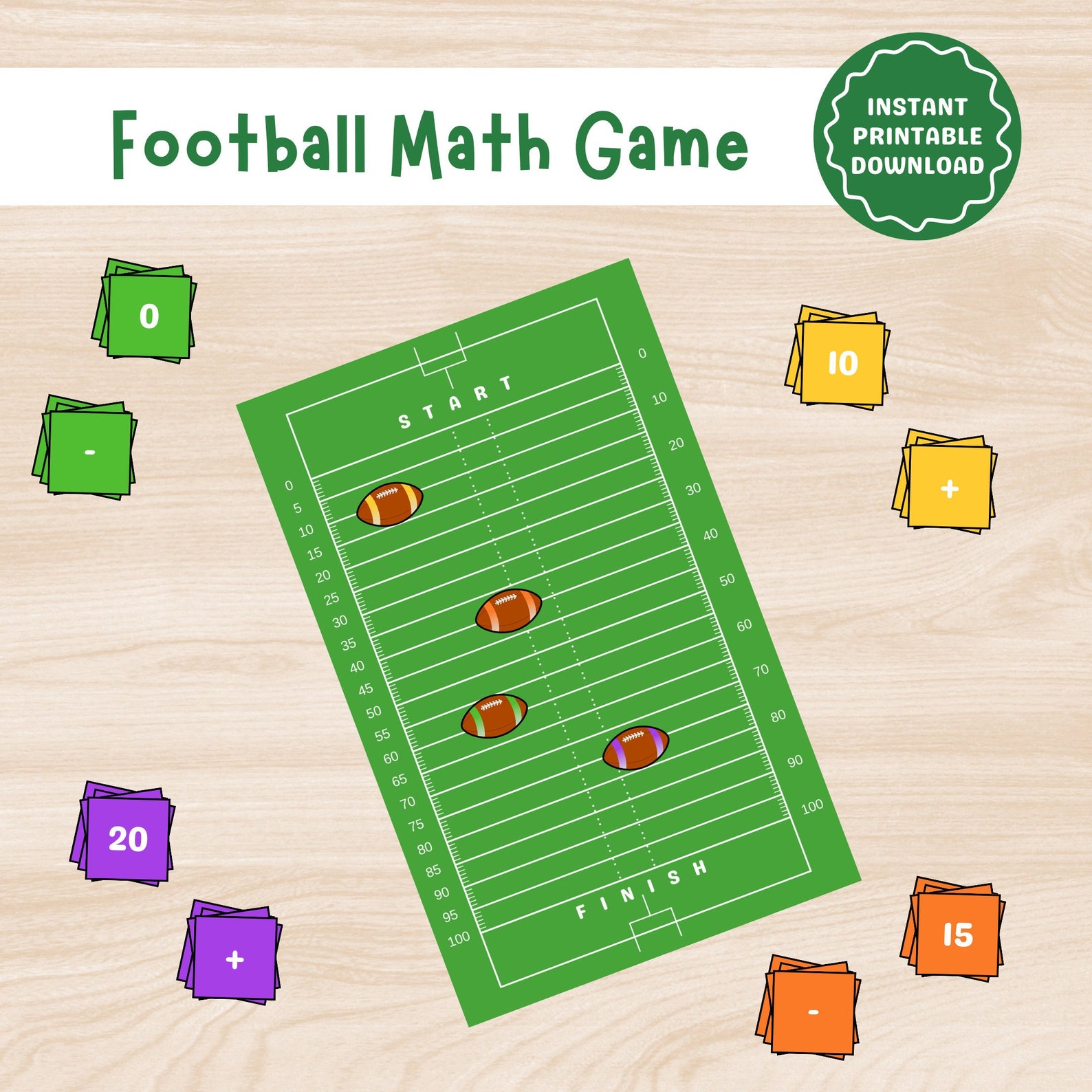 Football Math Game, Kids Learning Game, Mathematics, Addition ...