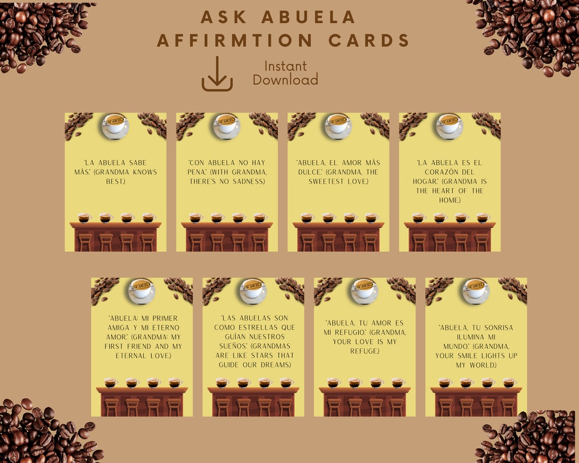 Abuela and Grandma Affirmation Cards in English and Spanish -printable ...