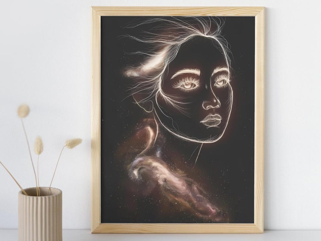 Cosmic Silhouette Wall Art Printable, Galaxy-inspired Digital Download ...