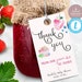 Strawberry Jam Favor Tag: Berry Sweet Thank You Label (editable ...