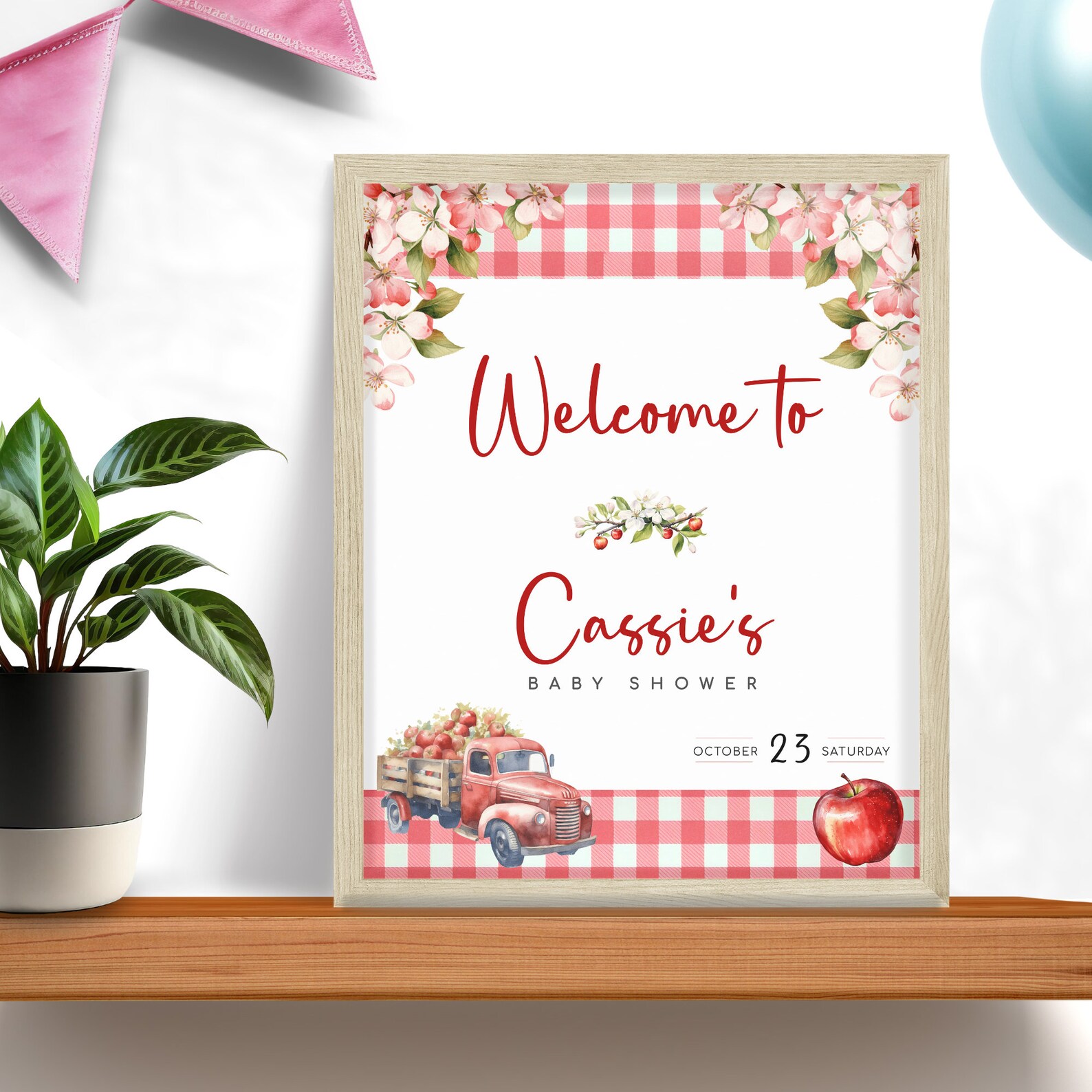 Apple of Our Eye Baby Shower Welcome Sign. Multiple Sizes, Editable ...