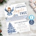 Christmas Angel Tree Flyer, Giving Tree Template, Blue Xmas Toy Drive ...