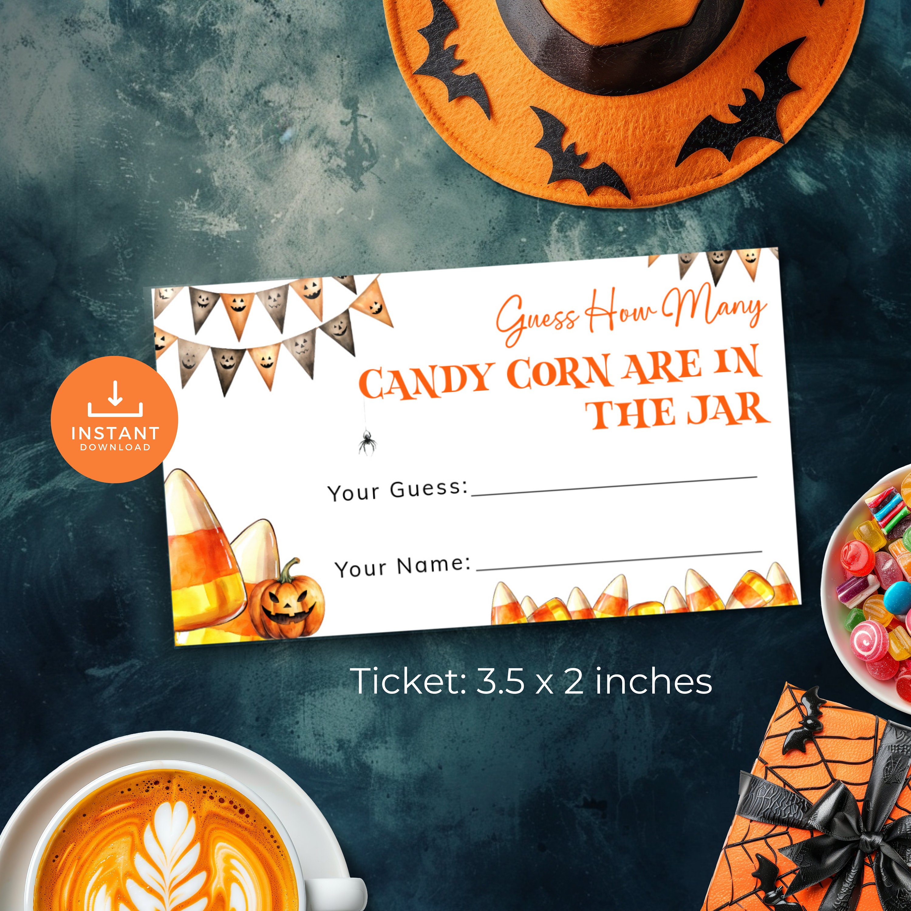 Candy Corn Guessing Game, How Many Candy Corn Are in the Jar, Halloween ...