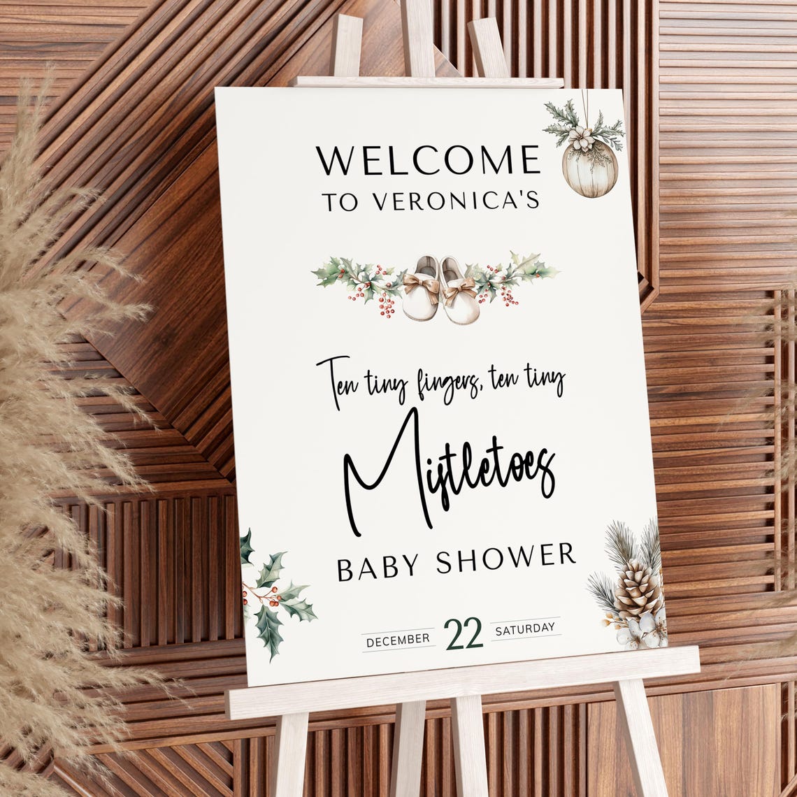 Scandi Christmas Baby Shower Welcome Sign, Christmas Sentiment Poster ...