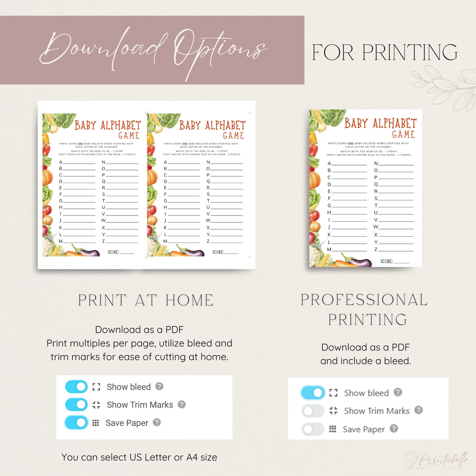 Locally Grown Baby Alphabet Game for Your Farmers Market Baby Shower ...