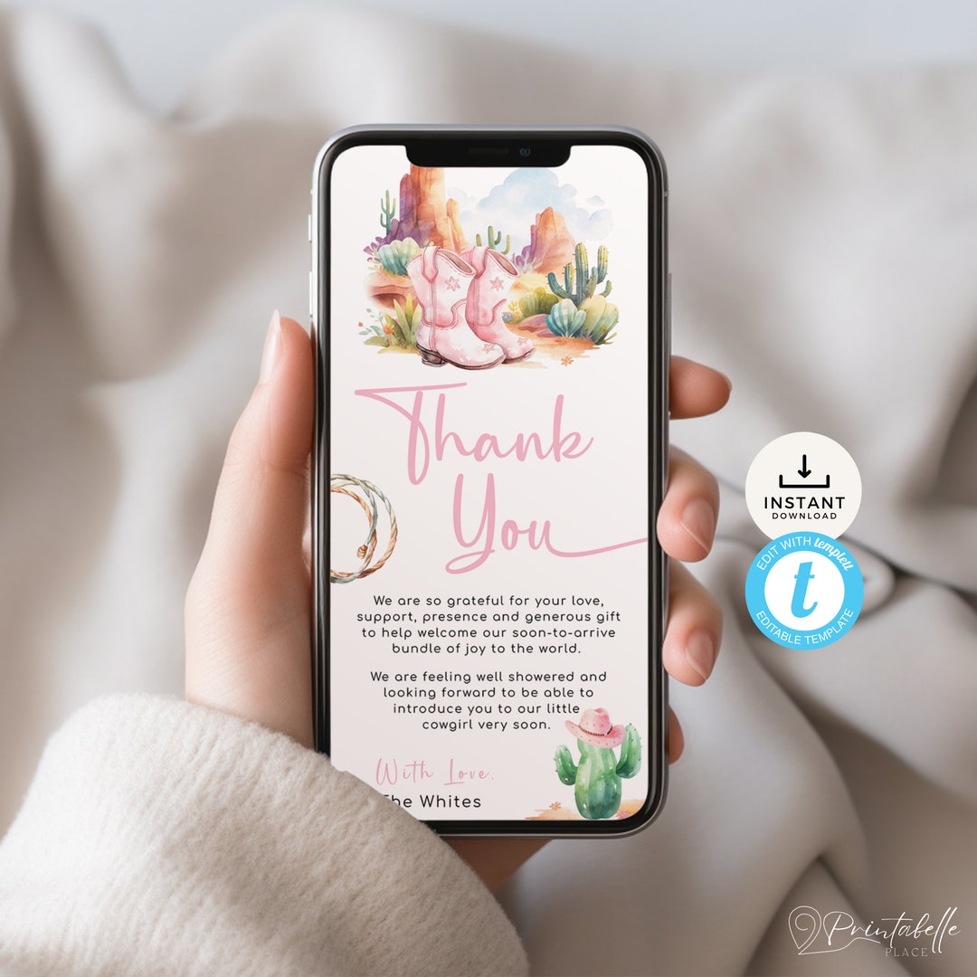 Electronic Thank You Ecard. Editable Template for Messaging a Warm ...